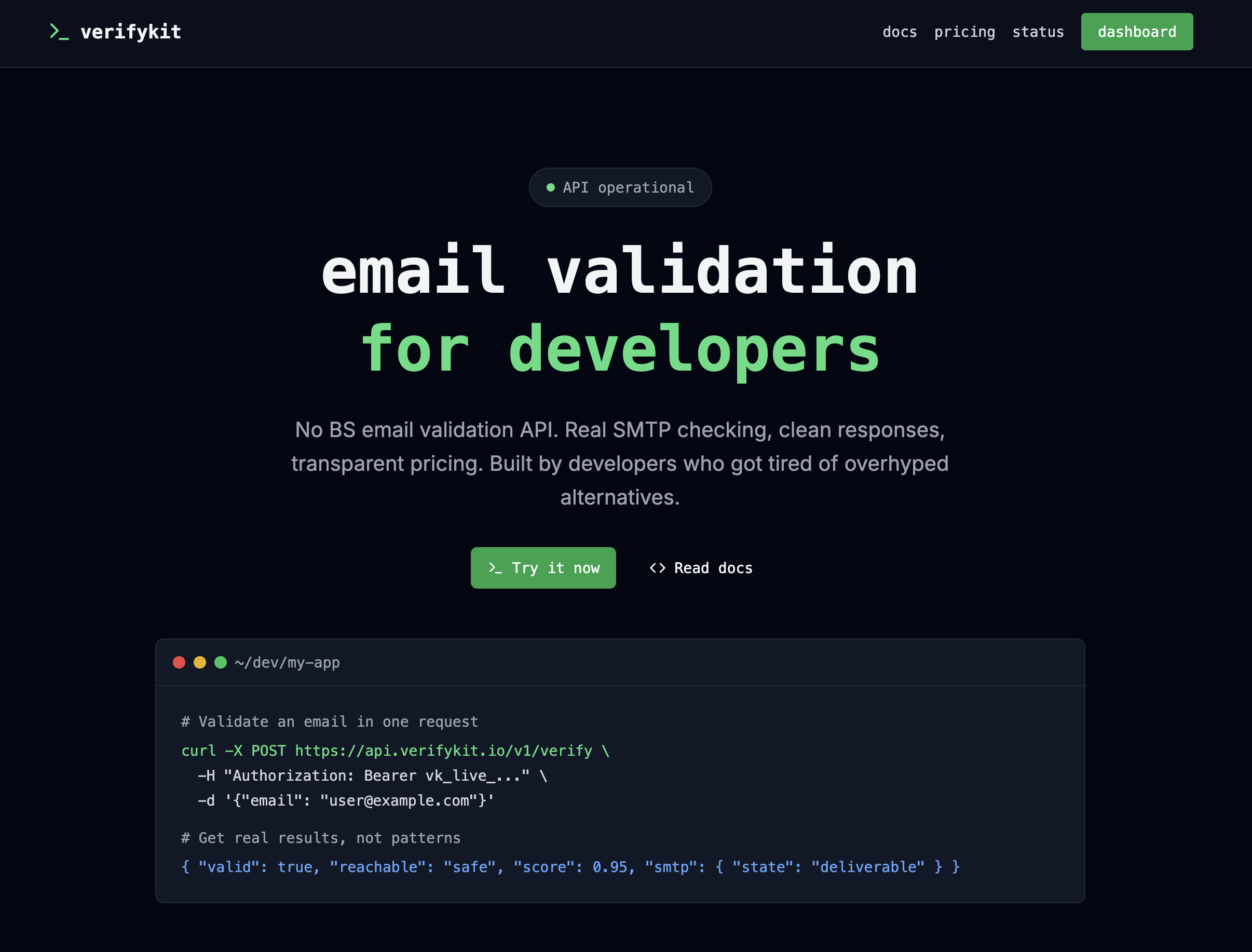 VerifyKit - Email Validation API